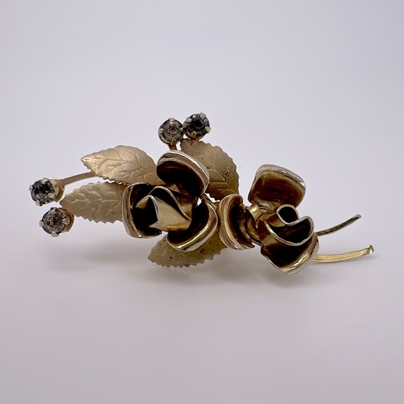 Jewelry | Vintage Gold Plated Rose Brooch Pin | Poshmark